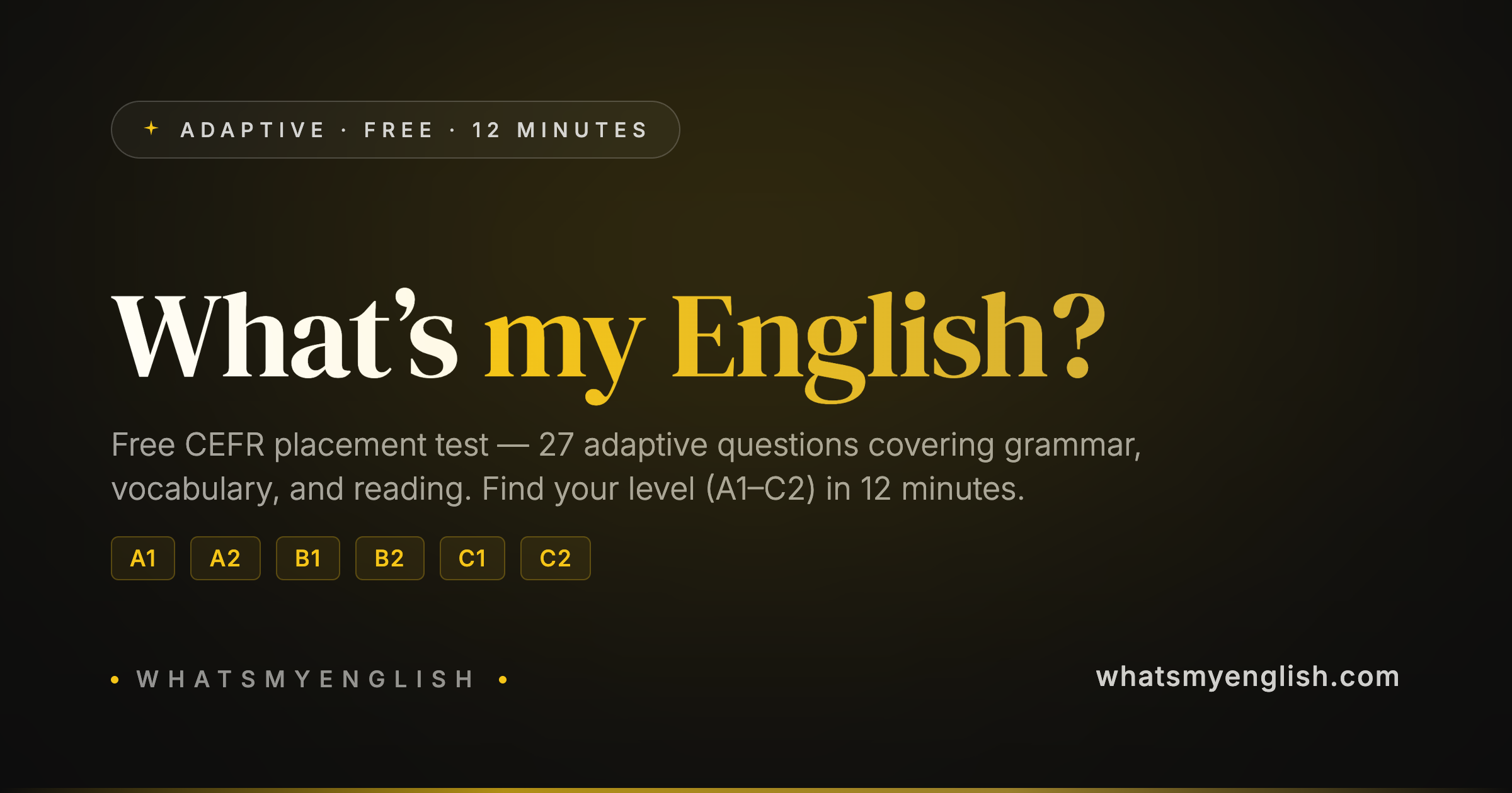 Free English Level Test Online — Check Your CEFR Level (A1–C2)